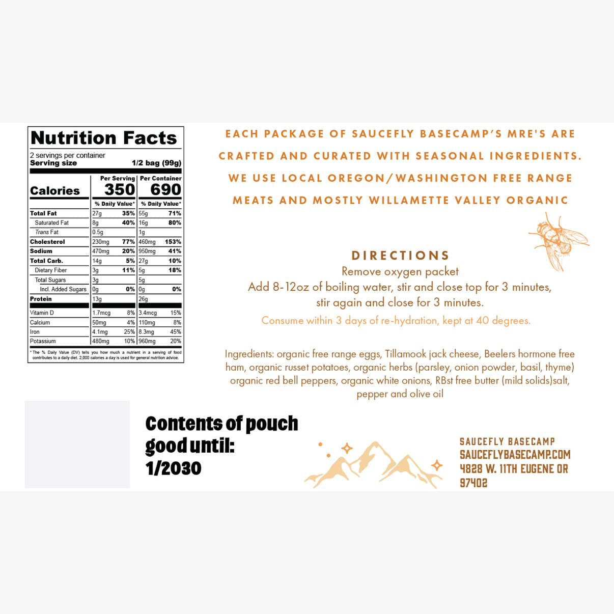 Denver Scramble Breakfast | Freeze Dried Gourmet MRE Backpacking Meal ...
